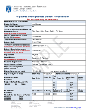 Fillable Online Registered Undergraduate Student Proposal form Fax Email Print - pdfFiller
