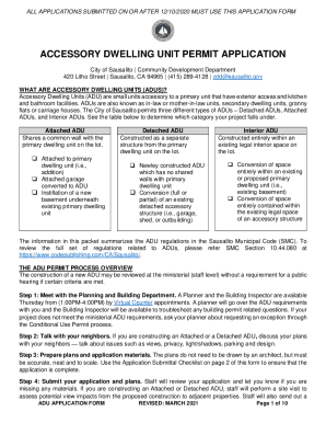 Fillable Online ACCESSORY DWELLING UNIT PERMIT APPLICATION Fax Email ...