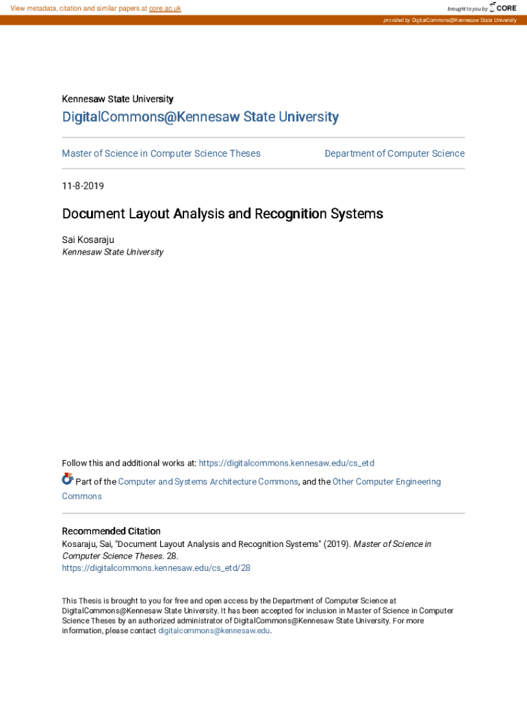 Fillable Online Document Layout Analysis And Recognition Systems Fax Email Print Pdffiller