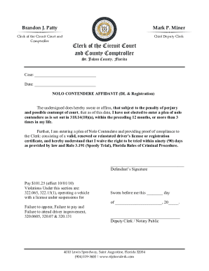 Fillable Online FORM. NOLO REG & DL AFFIDAVIT.2020.docx Fax Email Print ...