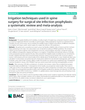 Fillable Online Irrigation techniques used in spine surgery for ...