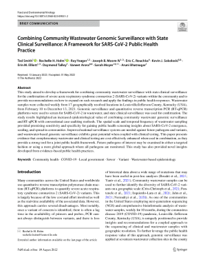 Fillable Online Combining Community Wastewater Genomic Surveillance with State Clinical ...