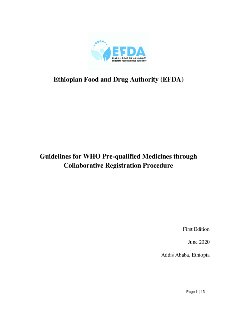 Fillable Online Guideline for WHO Pre-qualified Medicines through ...