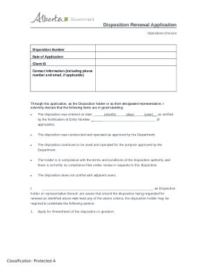Disposition Renewal Application. Disposition Renewal Application Doc ...