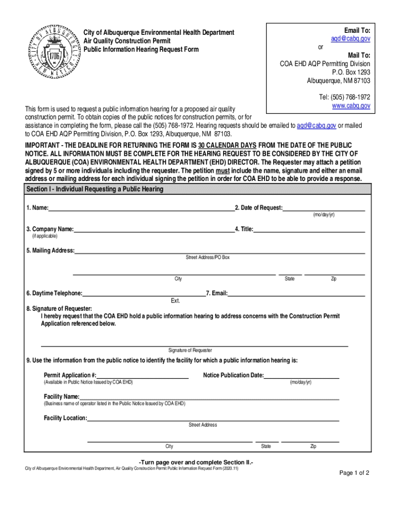 Fillable Online AQMD Form 500-G. Form 500-G; Title V - Hearing Request ...