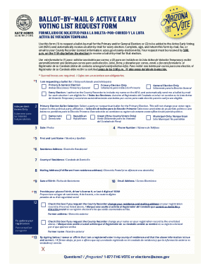 Fillable Online BALLOT-BY-MAIL & Active EARLY VOTING LIST REQUEST FORM Fax Email Print - pdfFiller