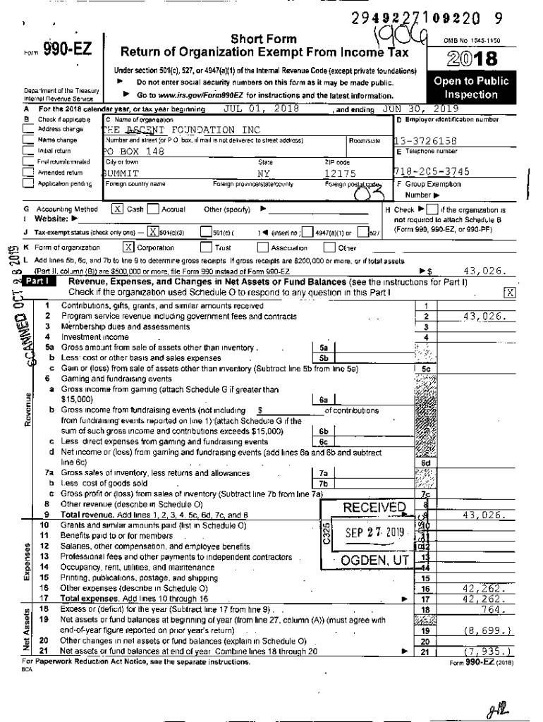 Fillable Online Under section 501 (c), 527, or 4947(a)(1) of the Internal Revenue Code (except ...