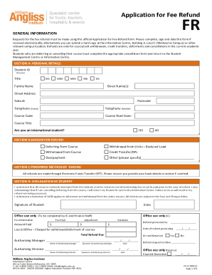 Fillable Online Application for Fee Refund Version 4.docx Fax Email ...