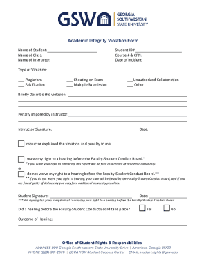 Fillable Online CAS Academic Integrity Student Appeal Request Form Fax ...