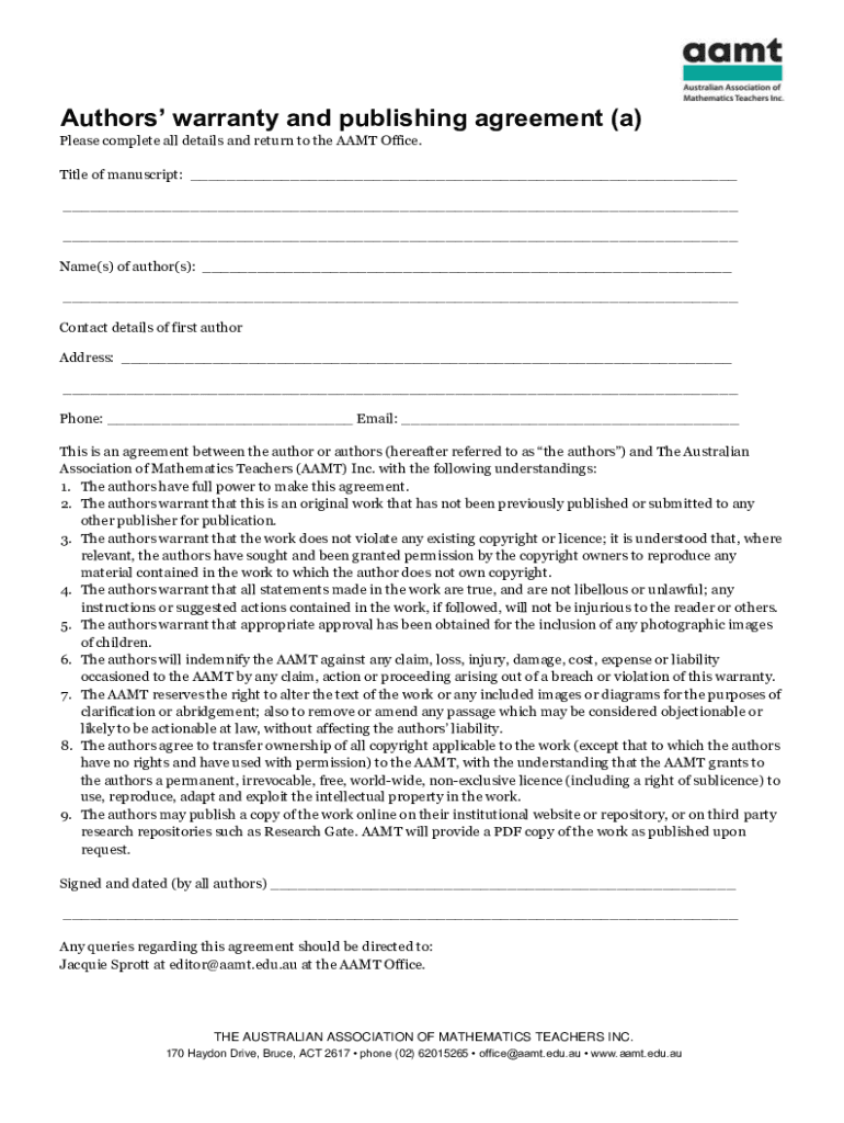 Fillable Online Publishing Agreement - Form Template - PrioriPublishing ...