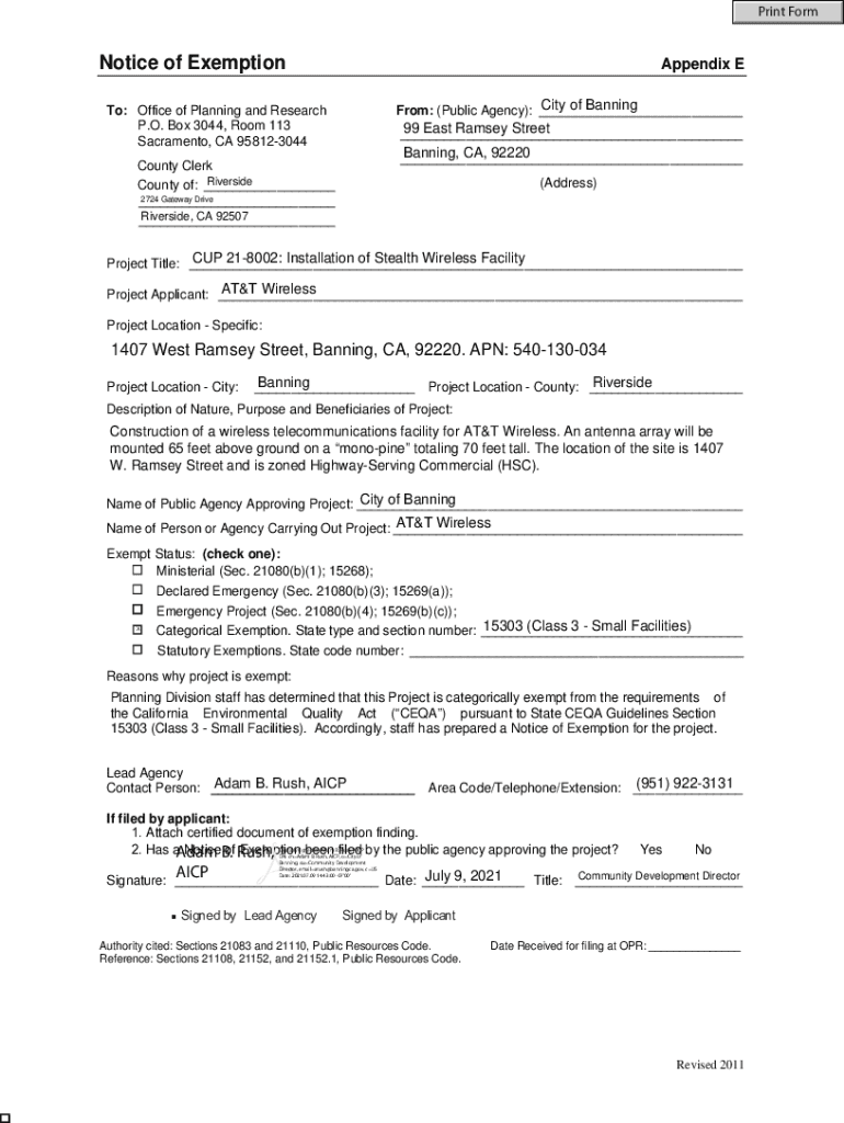 Fillable Online files.ceqanet.opr.ca.gov264580-3attachmentNotice of ...