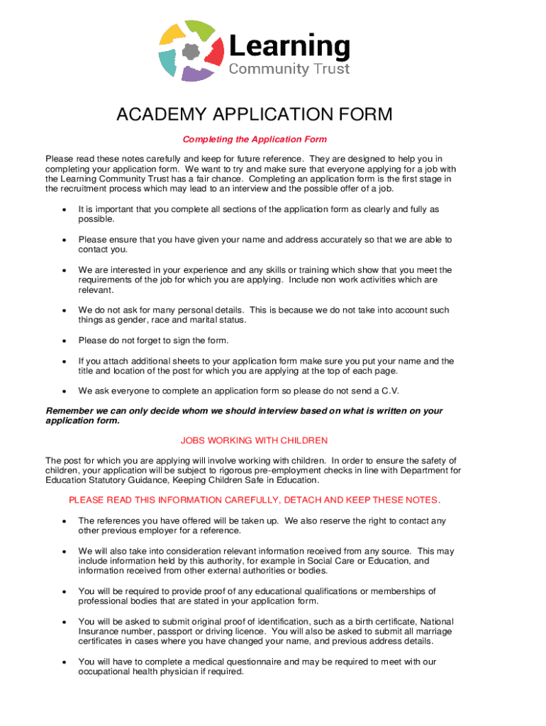 Fillable Online Academy Application Form - Fill Out and Sign Printable PDF Template ... Fax ...