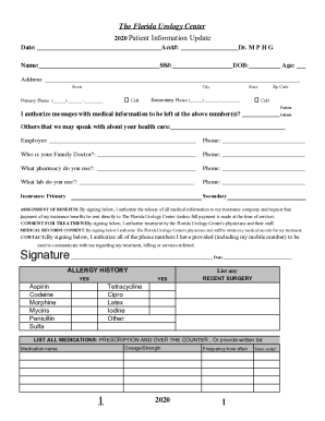 Fillable Online Patient Update Forms Fax Email Print - pdfFiller