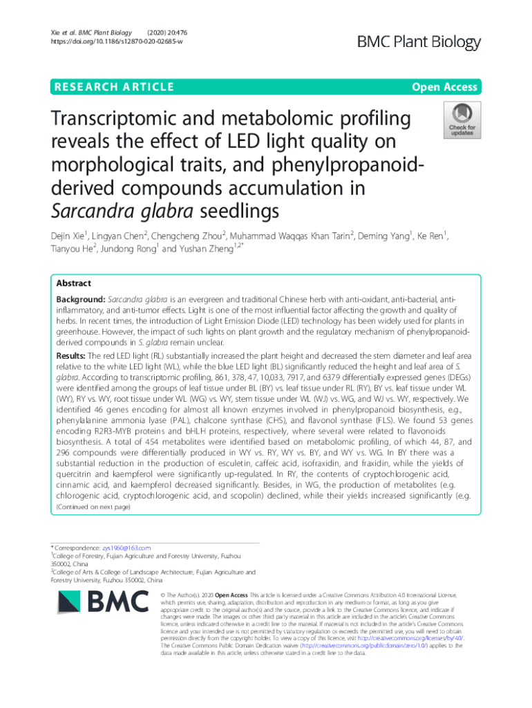 Fillable Online Transcriptomic And Metabolomic Profiling Reveals The