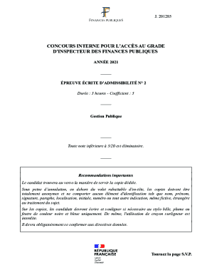 Fillable Online CONCOURS INTERNE POUR L'ACCS AU GRADE D'INSPECTEUR DES ...