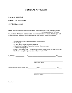 Fillable Online Form 768 - General Affidavit - Missouri Fax Email Print ...