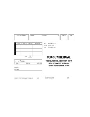 Fillable Online CourseWithdrawalForm:Course Withdrawal Form Fax Email ...