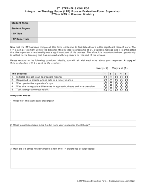 Fillable Online 6.-itp-process-evaluation-form-supervisor.pdf Fax Email ...