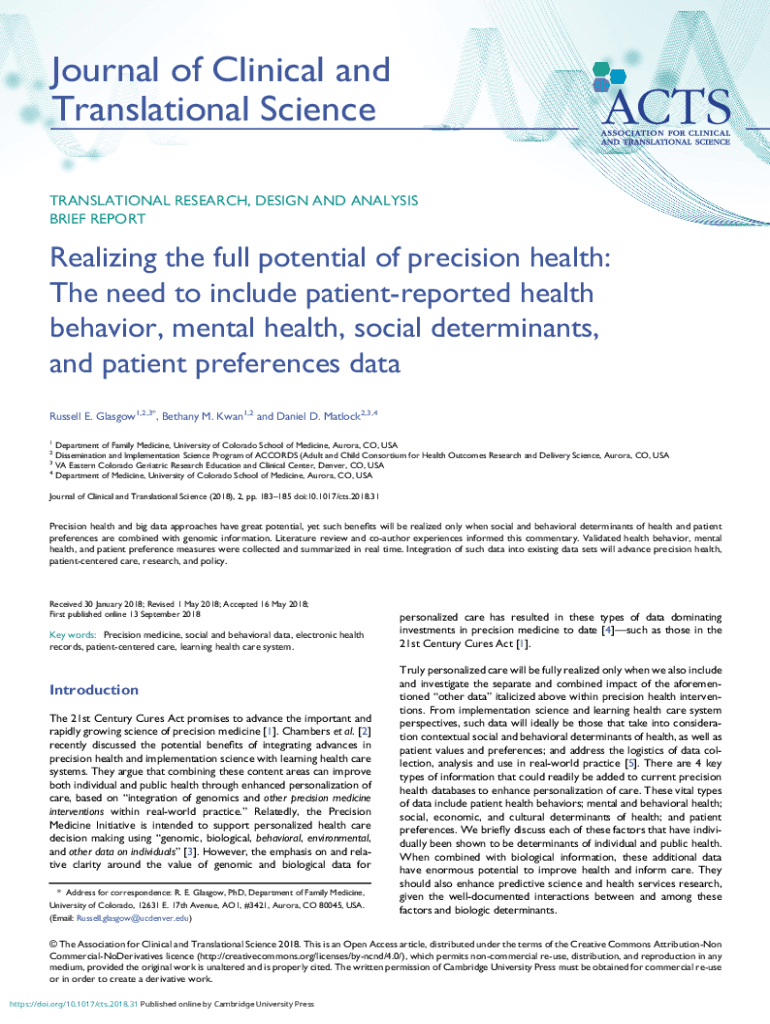 Fillable Online Journal of Clinical and Translational Science Fax Email ...