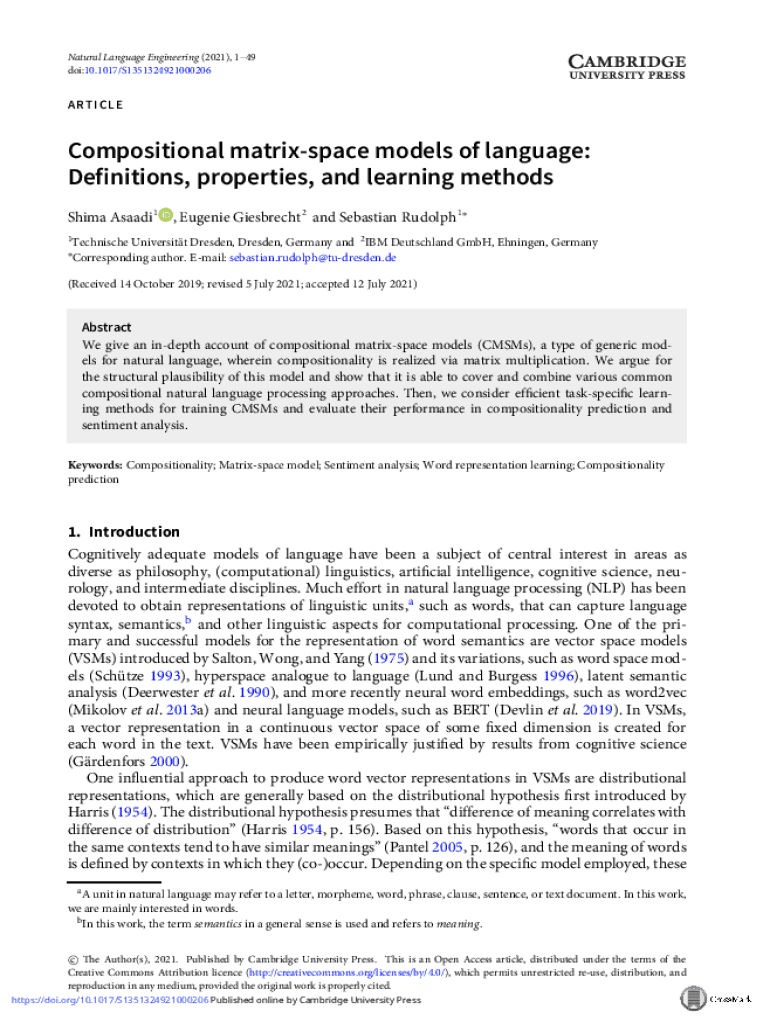 Fillable Online Compositional Matrix Space Models Of Language Fax Email