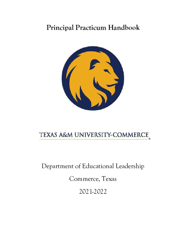 Fillable Online inside.tamuc.eduacademicscollegesPrincipal Practicum Handbook - Texas A&M ...