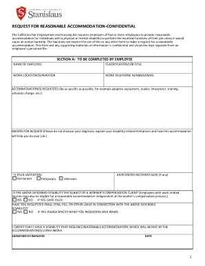 Fillable Online "Request for Reasonable Accommodation" - California - TemplateRoller Fax Email ...