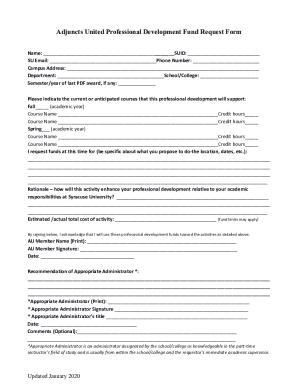 Fillable Online hr.syr.eduAU-PDF-Request-Form-5Adjuncts United Professional Development Fund ...