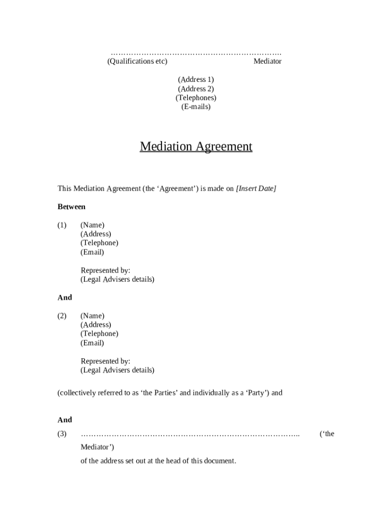 www.wonder.legalmediation-agreementMediation Agreement - Template ...