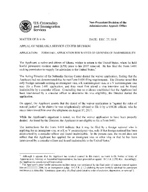 Fillable Online form 1-601, application for waiver of grounds of ...