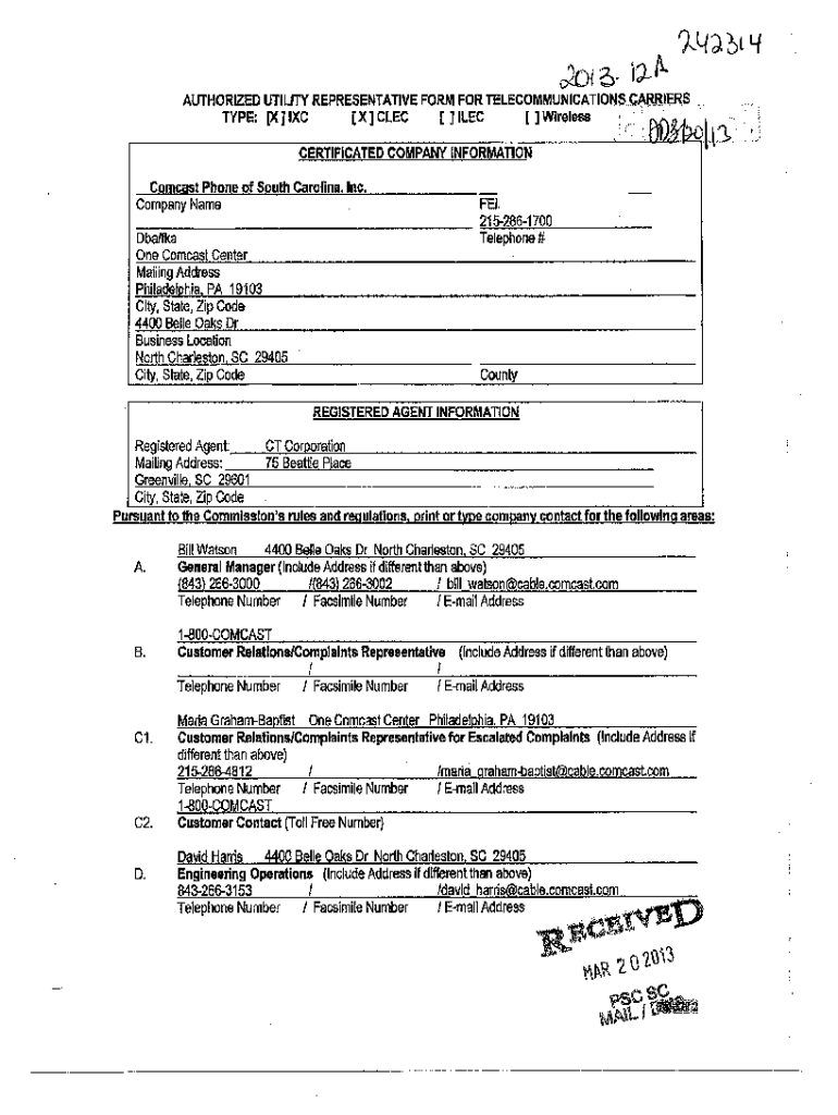 Fillable Online dms psc sc formspal.comauthorized-representative ...