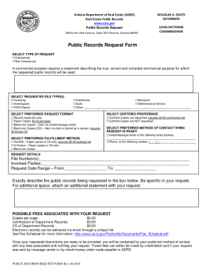 Fillable Online Public Records Request Form - azre.gov Fax Email Print - pdfFiller