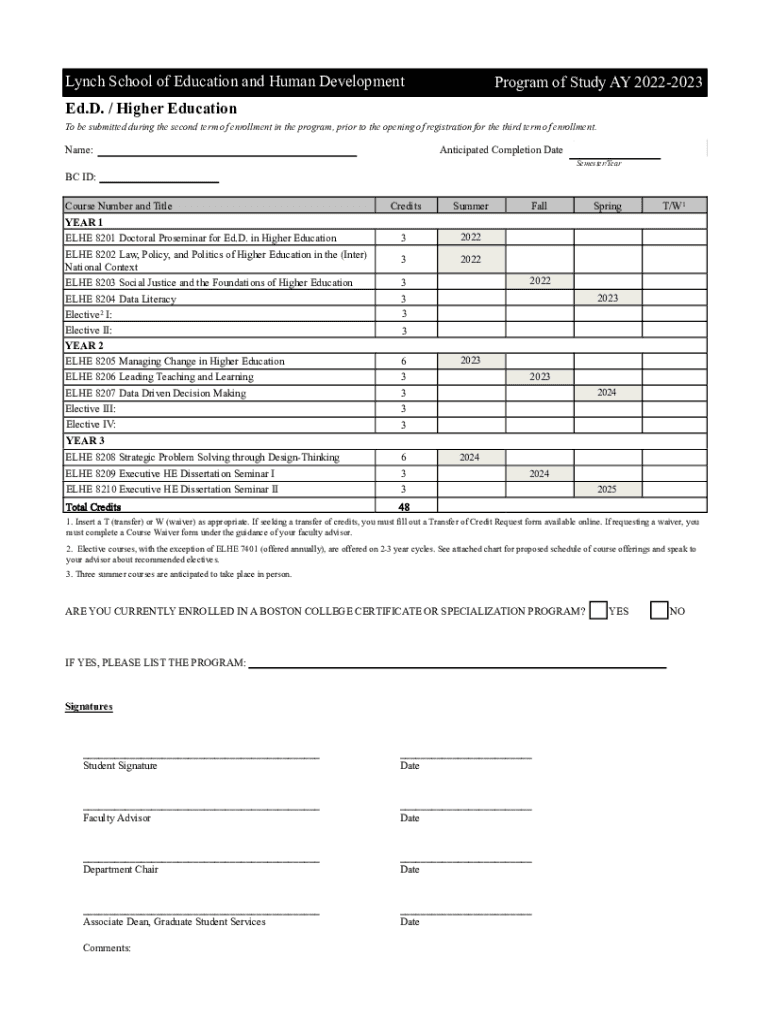Fillable Online Ed.D / Higher Education - Boston College Fax Email ...
