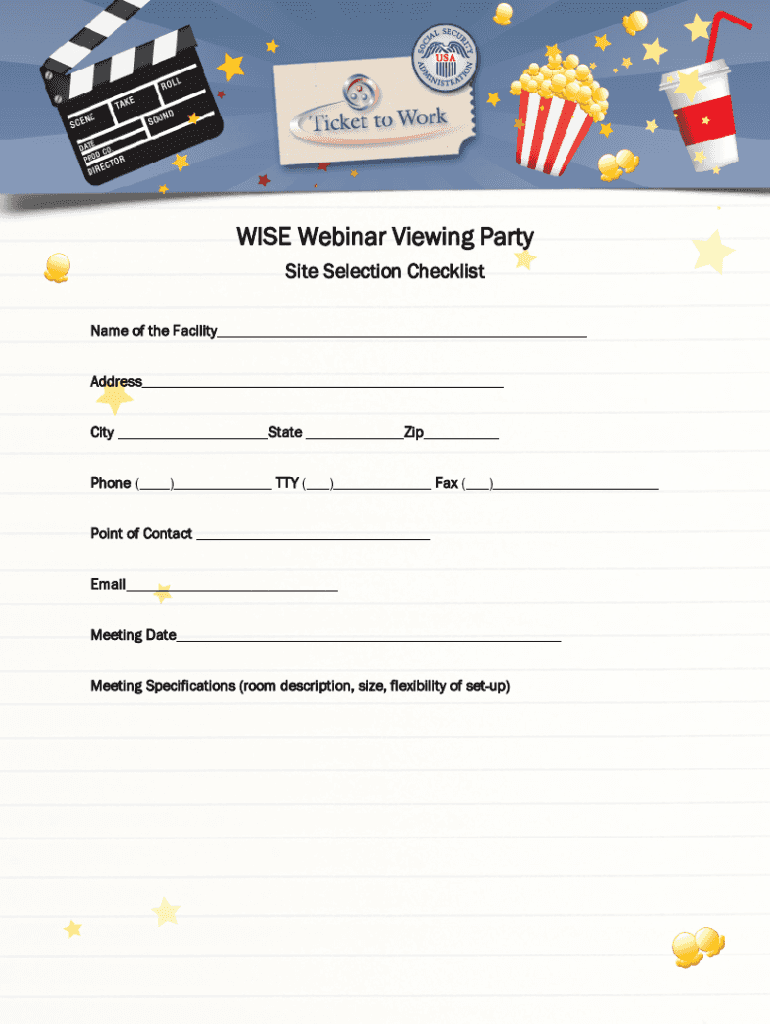 Fillable Online Venue Checklist Template5+ Site Inspection ...