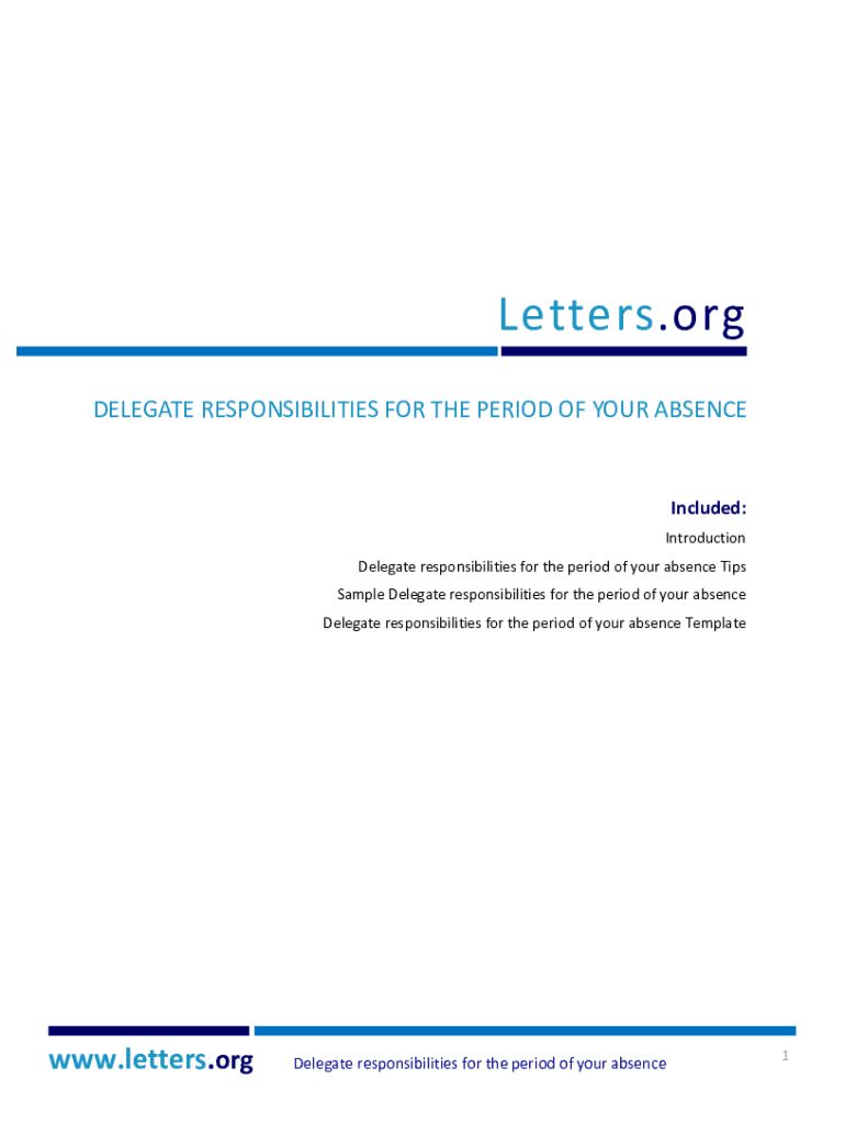 Fillable Online Sample Letter Format to Delegate Authority in ...