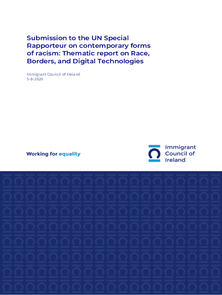 Fillable Online Submission to the UN Special Rapporteur on contemporary ...