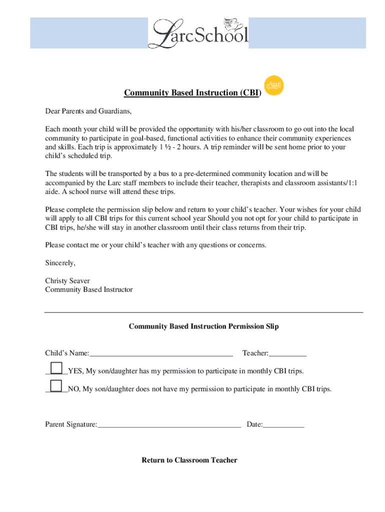 Fillable Online Community-Based Instruction CBIIEP GoalsDataCommunity ...