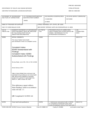 Fillable Online 62349-Substantiated with Findings Complaint Intake ...