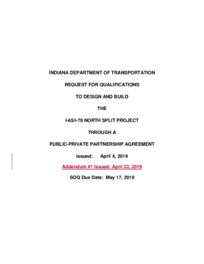 Fillable Online INDIANA DEPARTMENT OF TRANSPORTATION REQUEST FOR ...