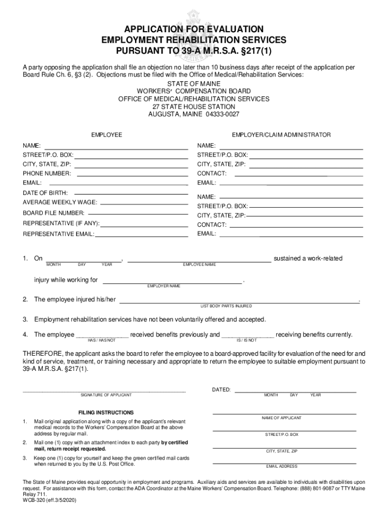 Fillable Online Form WCB-320 Download Fillable PDF or Fill Online ...