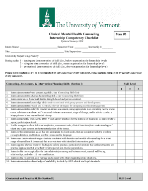 Fillable Online UVM Graduate Counseling Program - Mental Health ...
