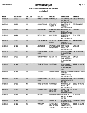 Fillable Online Weekly Crime Log 01.26.20. Weekly Crime Log 01.26.20 ...
