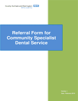 Fillable Online Referral Form for Community Specialist Dental Service ...