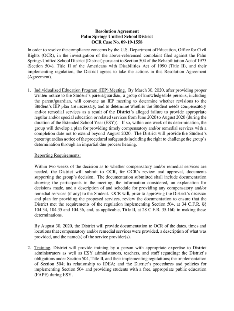 Fillable Online www2 ed Palm Springs Unified School District (PDF ...