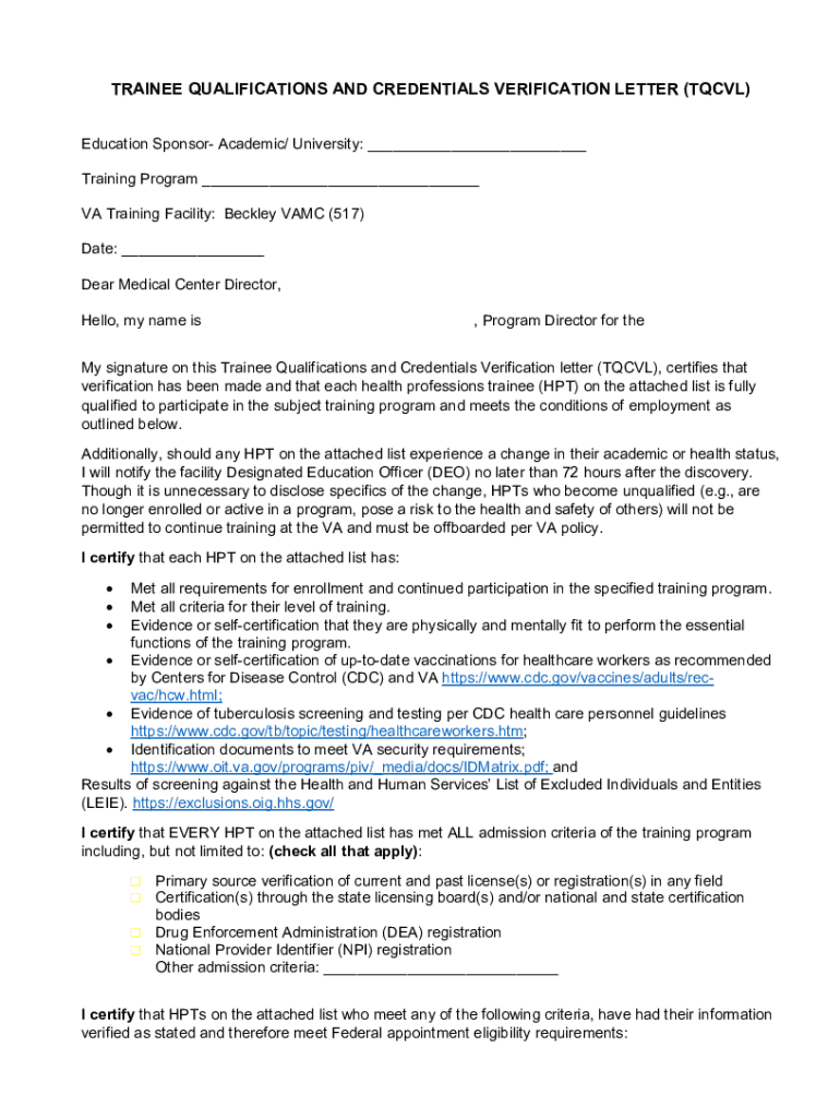 Fillable Online www.va.govOAATQCVLTrainee Qualifications and ...