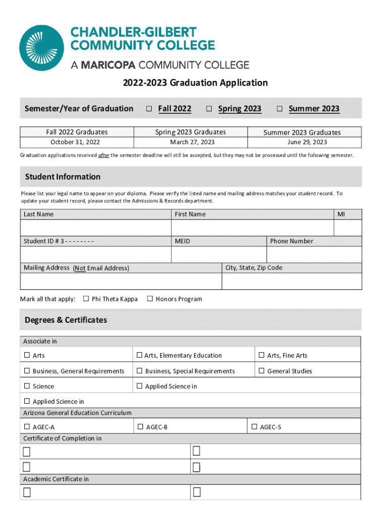 Fillable Online 20222023 Graduation Application Fax Email Print - pdfFiller