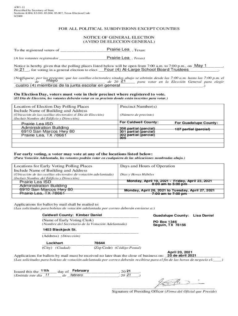 Fillable Online Notice of General Election Form.pdf Fax Email Print ...