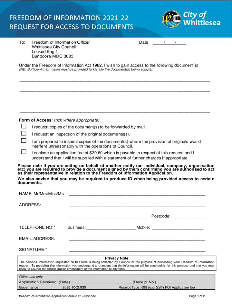 Fillable Online Sample FOIA Request LettersNational Freedom of ...