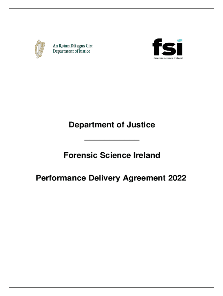 Fillable Online Forensic Science Ireland Performance Delivery Agreement ...