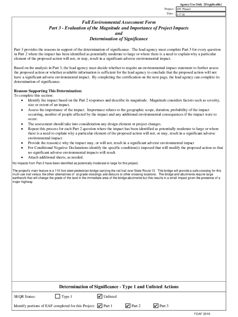 Fillable Online Full Environmental Assessment Form Part 3 - Town of Dryden Fax Email Print ...