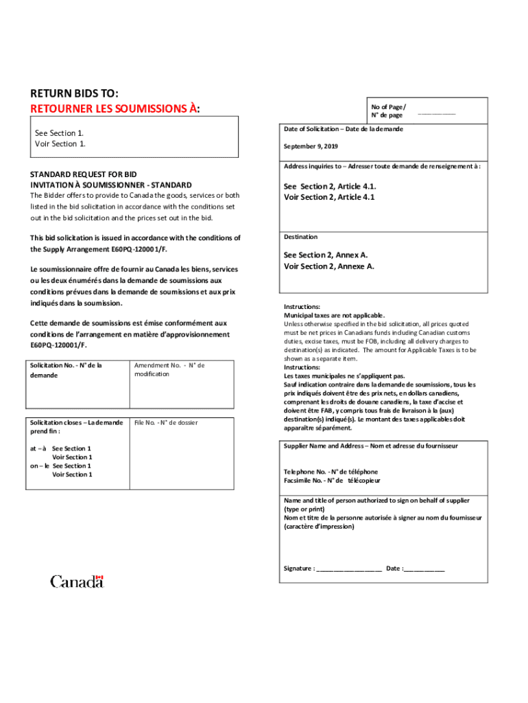 Fillable Online listed in the bid solicitation in accordance with the ...